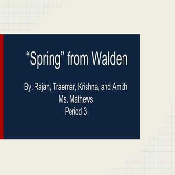 Spring, Walden, Thoreau | PPTX