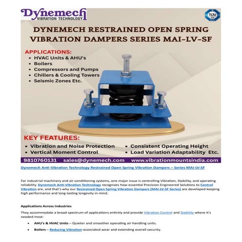 Dynemech Anti-Vibration Technology Restrained Open Spring Vibration ...