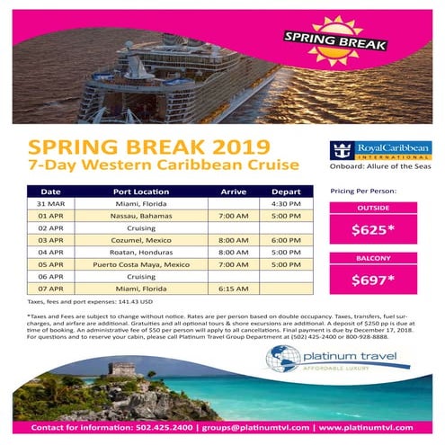Spring Break 2019 Royal Caribbean | PDF