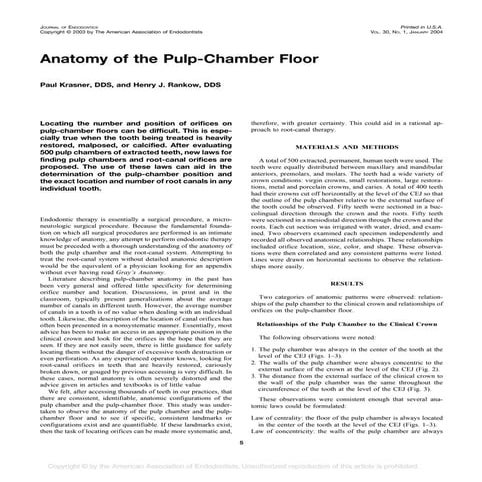anatomy of the pulp-chamber floor | PDF