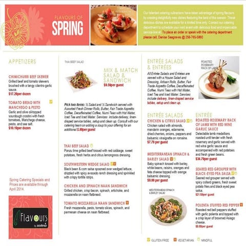 Spring 2014 catering guide | PPT