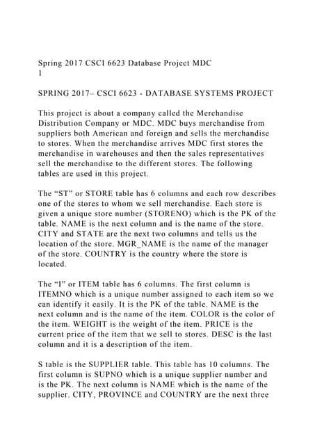 Spring 2017 Csci 6623 Database Project Mdc Docx 5402