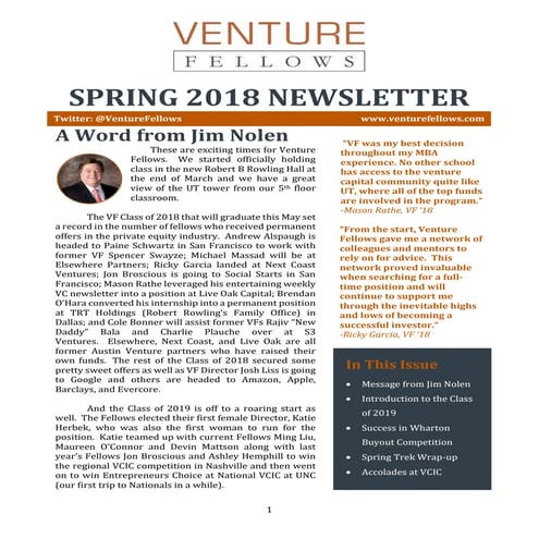 Spring 2018 VF Newsletter | PDF