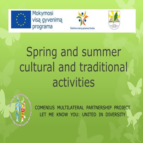 Spring and summer activities | PPTX | National & Civic Holidays | Holidays