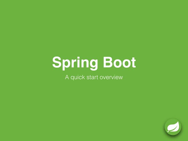 The Spring Boot Tutorial PPT - Tpoint Tech | PDF