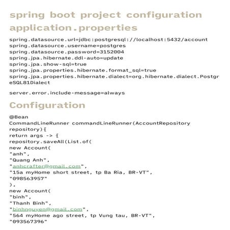 spring boot project configuration - cấu hình | PDF | Technology & Computing