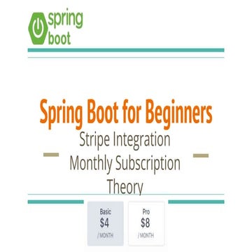 Spring Boot With Bisky - Stripe API Integration Subscription | PPTX