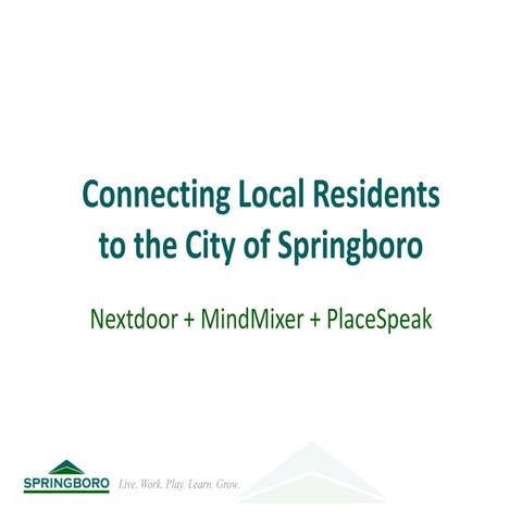 Connecting Local Residents to the City of Springboro | PPTX