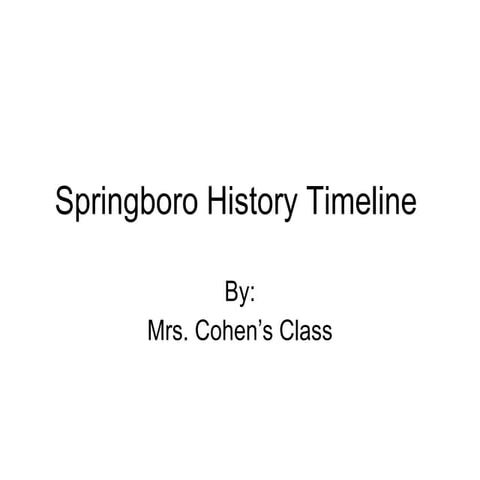 Springboro history timeline mrs. cohen | PPT