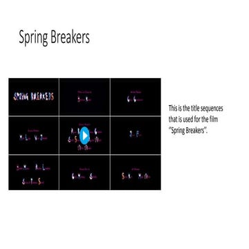 Spring breakers | PPTX | Music Video | Genres