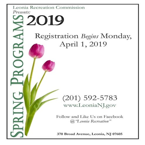 Leonia Recreation Spring Brochure 2019 | PDF