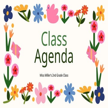 Spring Class Agenda Education Presentation in Bright Colorful Floral ...