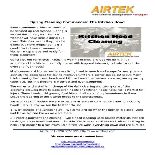 Spring cleaning commences the kitchen hood | PDF