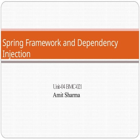 Comprehensive Guide to Spring Framework and Dependency Injection in ...