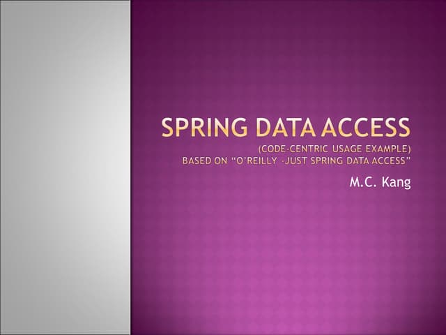 Spring Data Access Ppt