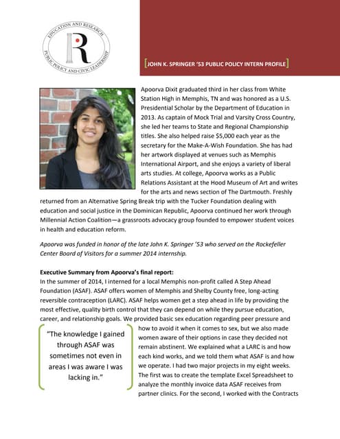 Sample Student Bio | PDF