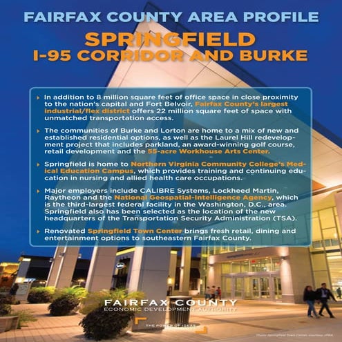 Fairfax County Area Profile: Springfield-I95 Corridor-Burke | PDF