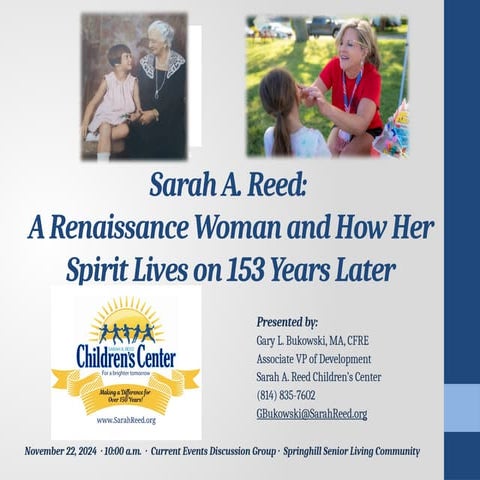 Sarah A Reed: A Rennaissance Woman and How Her Spirit Lives on 154 ...
