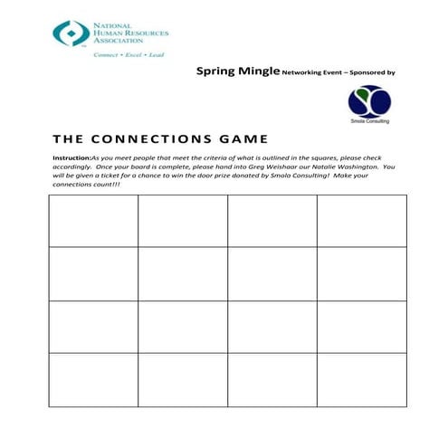Spring mingle networking event the connections game | PDF