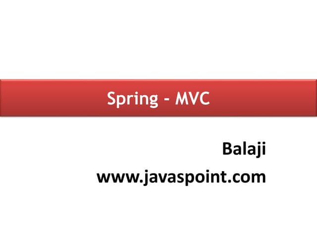 Spring Mvc Architecture Tutorial Pptx Web Development Internet