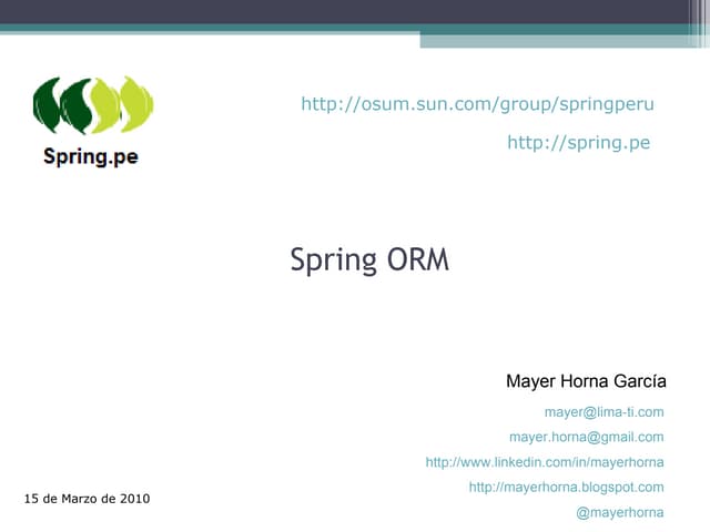 Spring Orm Ppt