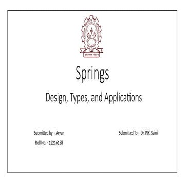 Design of Springs according to the VB Bhandari book | PPTX