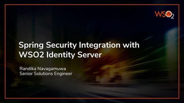 Spring Security Integration With Wso2 Identity Server Ppt