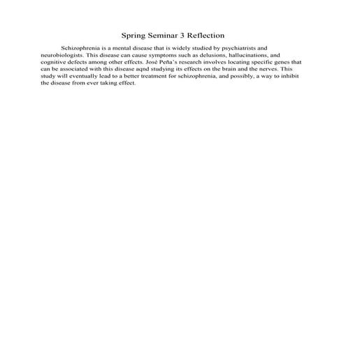 Spring seminar reflection 1 | DOCX