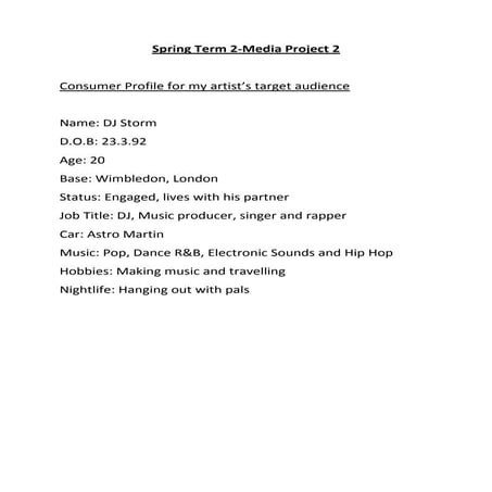 Spring term 2 media music project 2 task 3 | DOCX