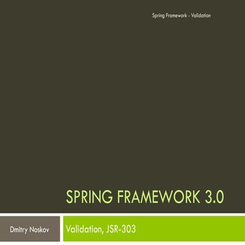 Spring Framework Validation Ppt