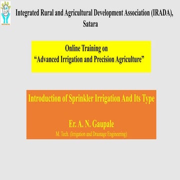 Introduction of Sprinkler Irrigation system And Its Type | PPTX