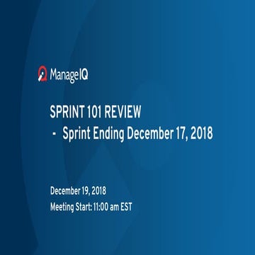 ManageIQ - Sprint 269 Review - Slide Deck | PPTX