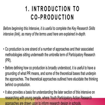 Introduction to co production | PPTX