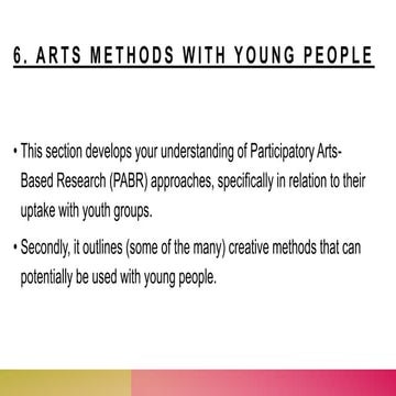 Arts Methods with Young People | PPT