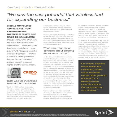 Credo Mobile - Mobile that Makes a Difference | PDF