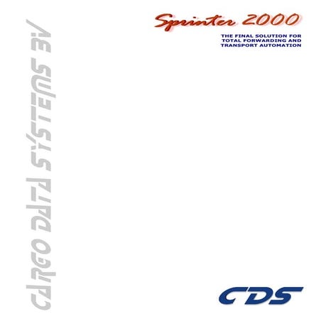 Sprinter 2000 English Brochure | PDF