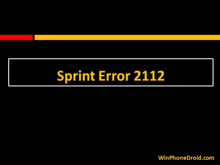 How To Fix Sprint Error 2112