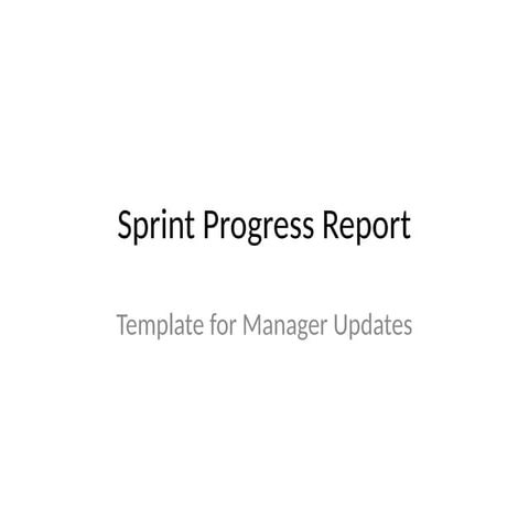 Template to track sprint progress and create report | PPTX