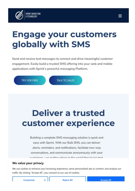 Bulk SMS Service Presentation for campaigns | PDF