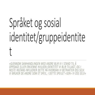 Språk og-identitet | PPTX