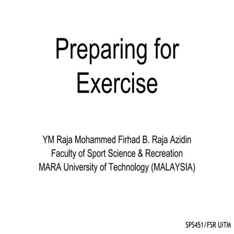 Sps451 t4 preparing for exercise | PPT