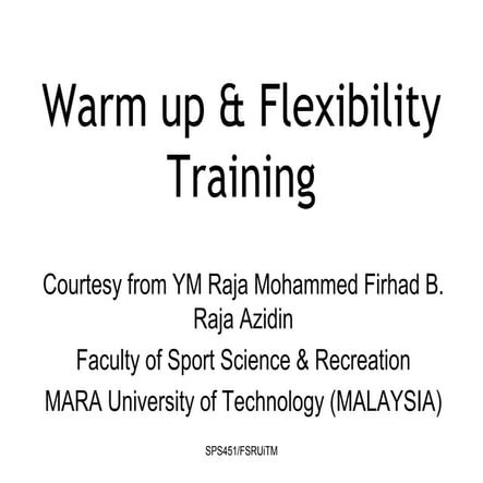 Sps451 t8 warm up & flexibility | PPT