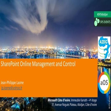 SPS Abidjan 2018 - SharePoint online management - Jean-Philipe Lasme | PDF | Computing ...