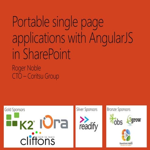 Portable Single Page Applications With Angularjs In Sharepoint Ppt 