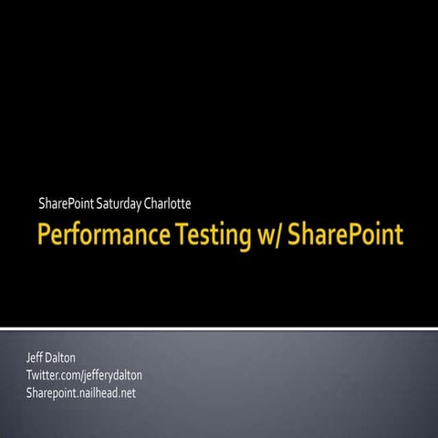 #Spsclt Performance Testing W Share Point | PPT