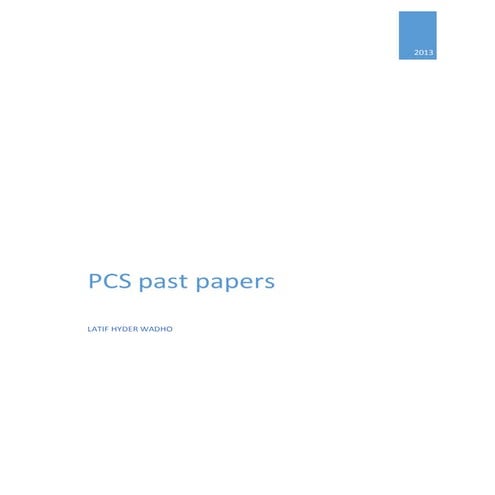 SPSC PCS Past papers | PDF