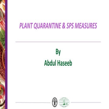 PLANT QUARANTINE & SPS MEASURES | PPTX