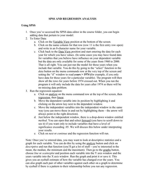 Spss And Regression Analysis Pdf