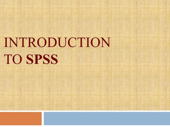 Spss an introduction | PPT | Technology & Computing