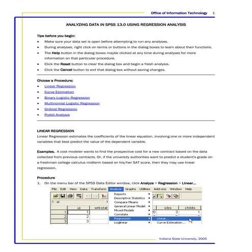 Spss13 regression | PDF | Computing | Technology & Computing